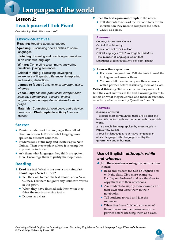 Lesson Plan 1 2 Languages of The World GE8 | PDF | English Language ...