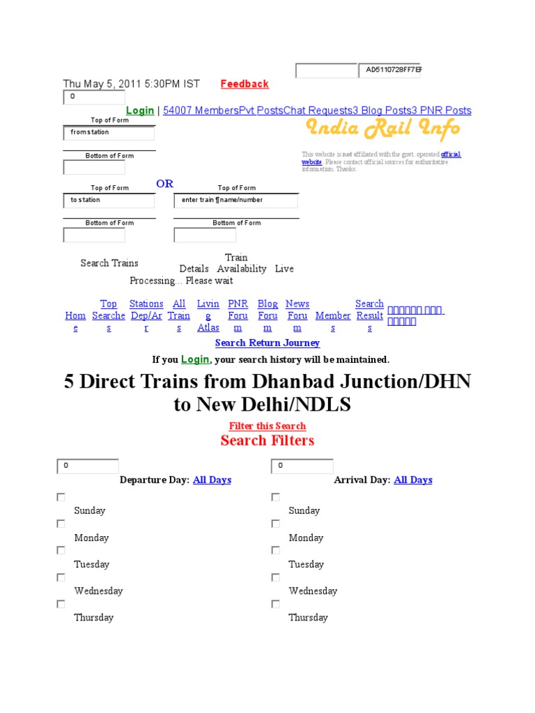 5 Direct Trains From Dhanbad Junction/DHN To New Delhi/NDLS: Search ...