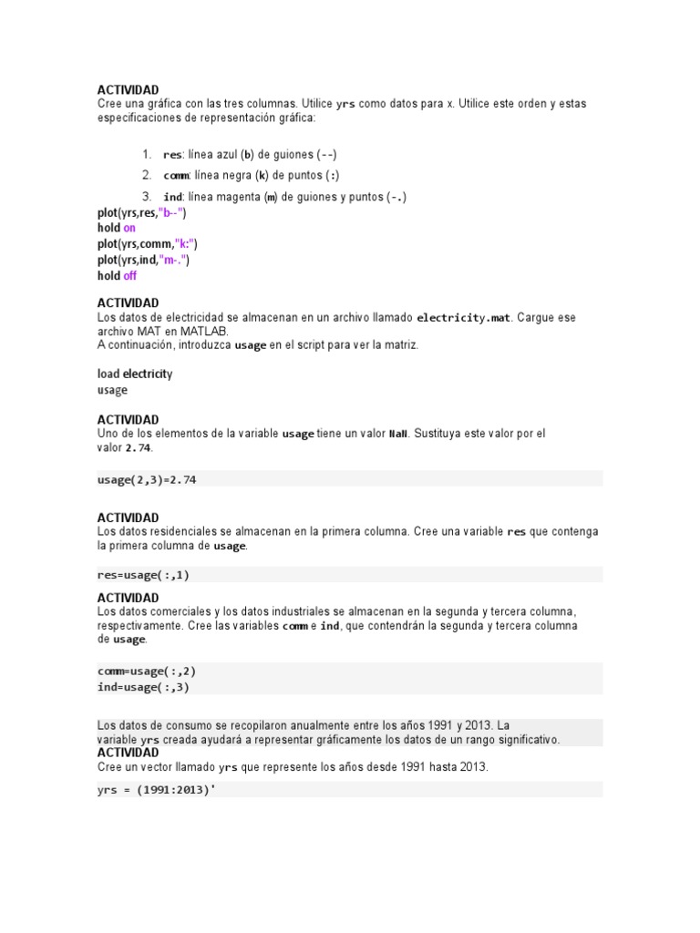 Matlab Curso Basico | PDF | Transformada rápida de Fourier | Estructura de datos de matriz