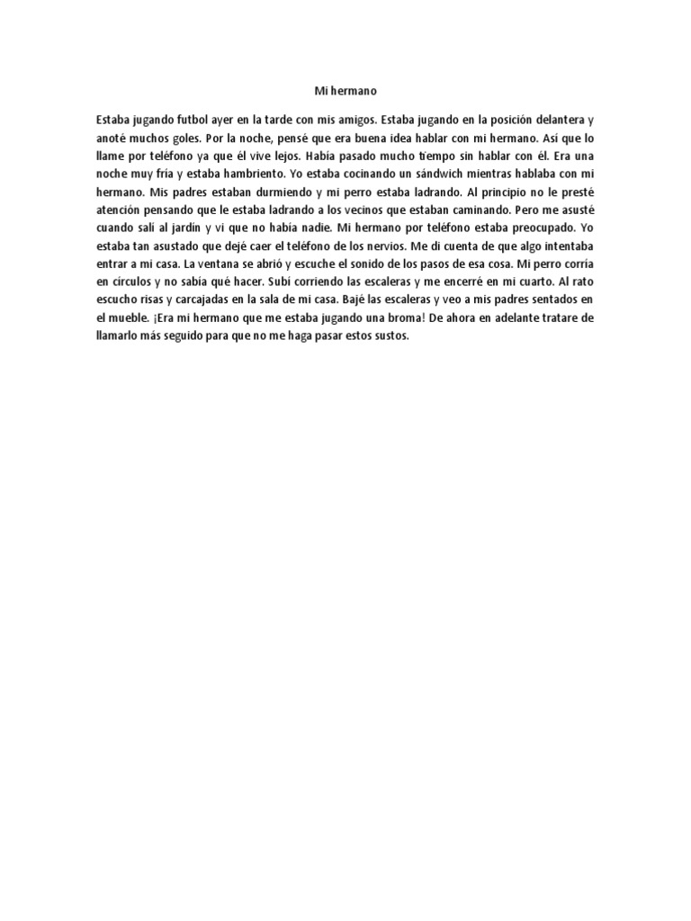 Cuento Pasado Simple Pdf