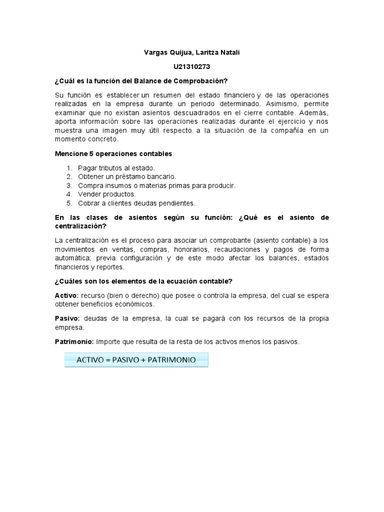 Función y Elementos del Balance Contable | PDF | Negocios | Derecho