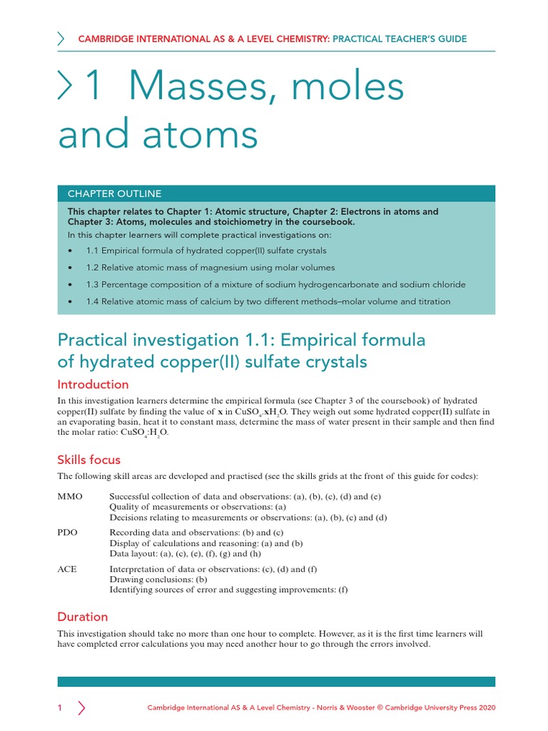 PTG Chapter 1 Asal Chemistry | Download Free PDF | Mole (Unit) | Titration