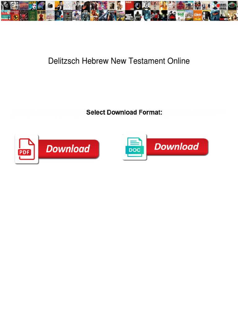 Delitzsch Hebrew New Testament Online | PDF | Bible | New Testament