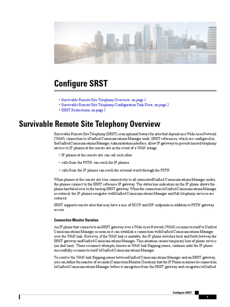 Configure Survivable Remote Site Telephony | PDF | Telephony | Gateway (Telecommunications)