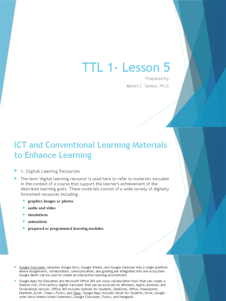 Lesson 5 - TTL1 | PDF | Educational Technology | Learning