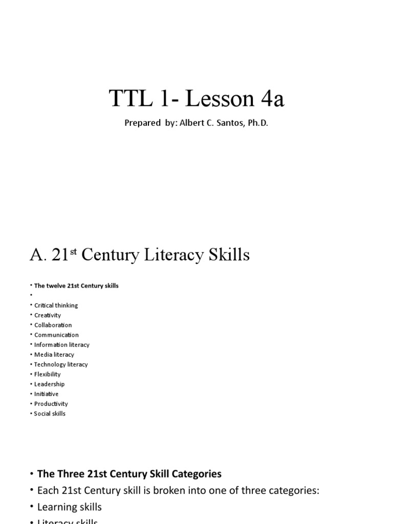 21st Century Literacy Skills Overview | PDF | Instructional Design ...