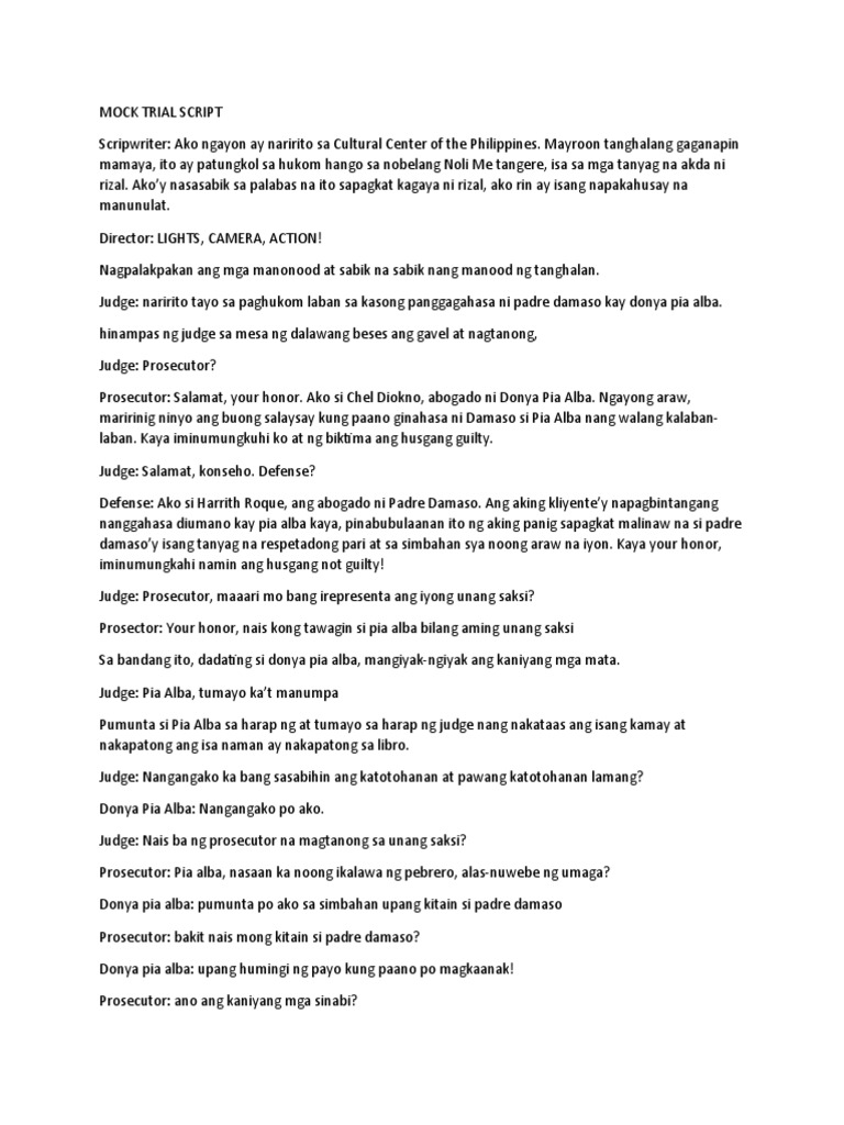 Mock Trial Script | PDF