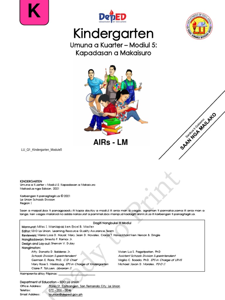 2021 Kindergarten Quarter 1 Module 5 | PDF