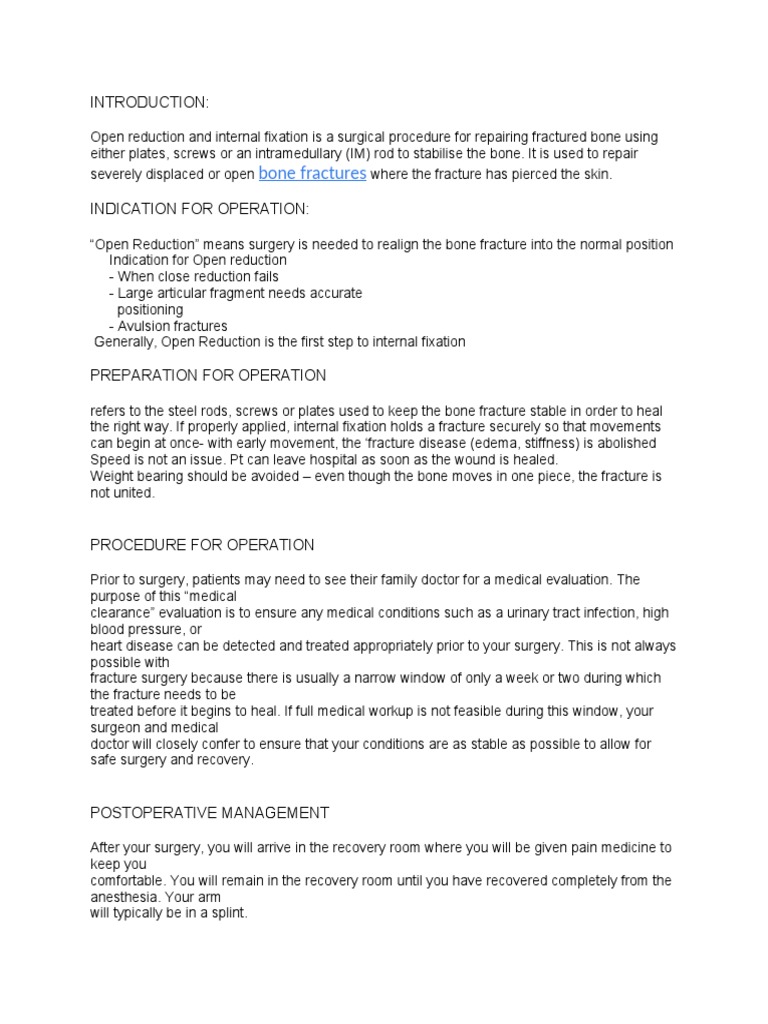 ORIF | PDF | Surgery | Bone