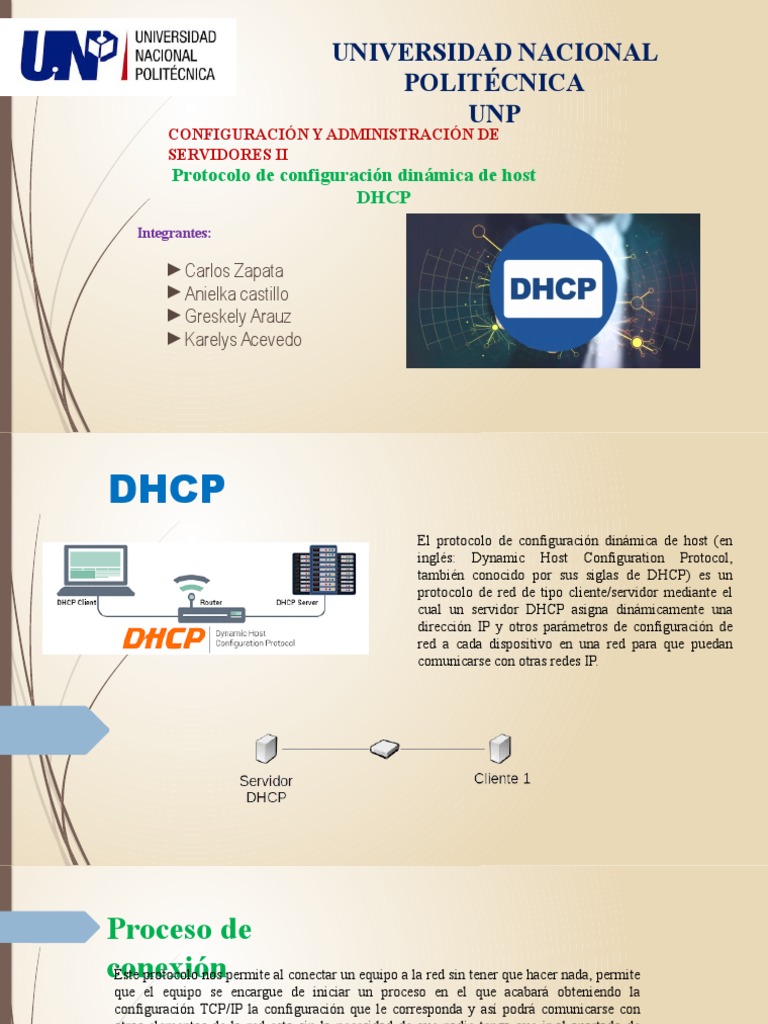 Exposición DHCP | PDF | Dirección IP | Red de computadoras