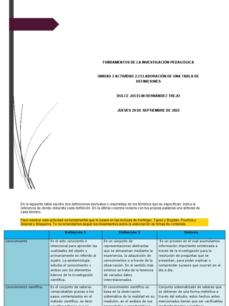 Elaboracion de Una Tabla de Definiciones | PDF | Método científico | Teoría