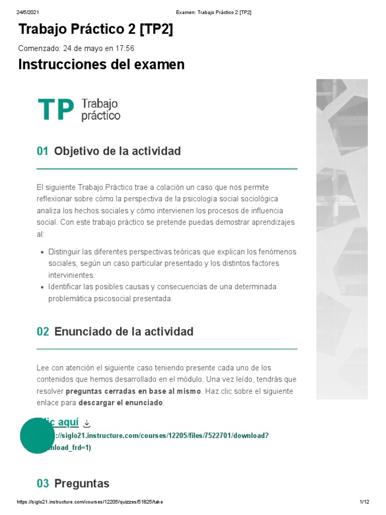TP2 Psico Social 85% | PDF | Realidad | Prueba (evaluación)