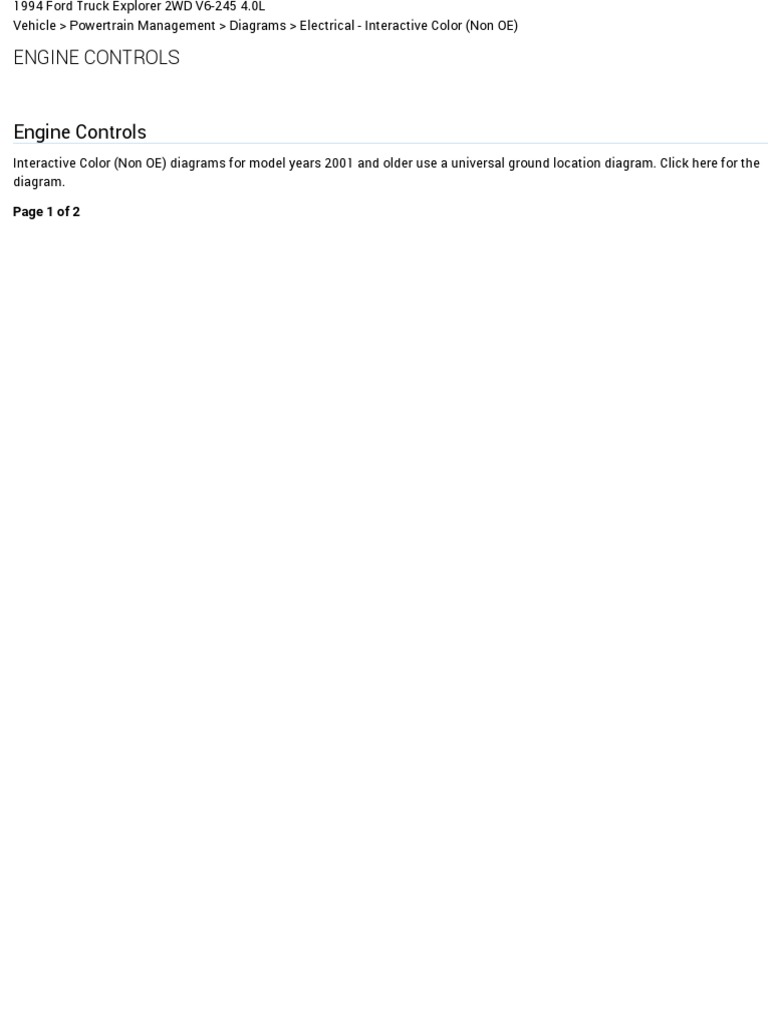 Engine Controls EXPLORER 94 | PDF | Ignition System | Car Body Styles
