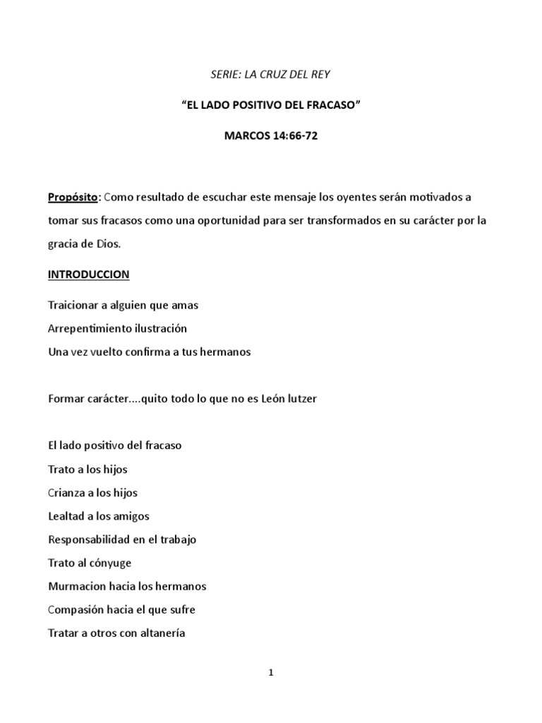 El Lado Positivo Del Fracaso - Marcos 14 66-72 | PDF | San Pedro | Jesús