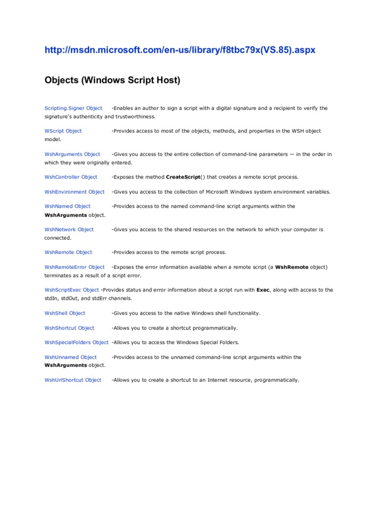 Windows Script Host Reference Manual | PDF | Command Line Interface ...