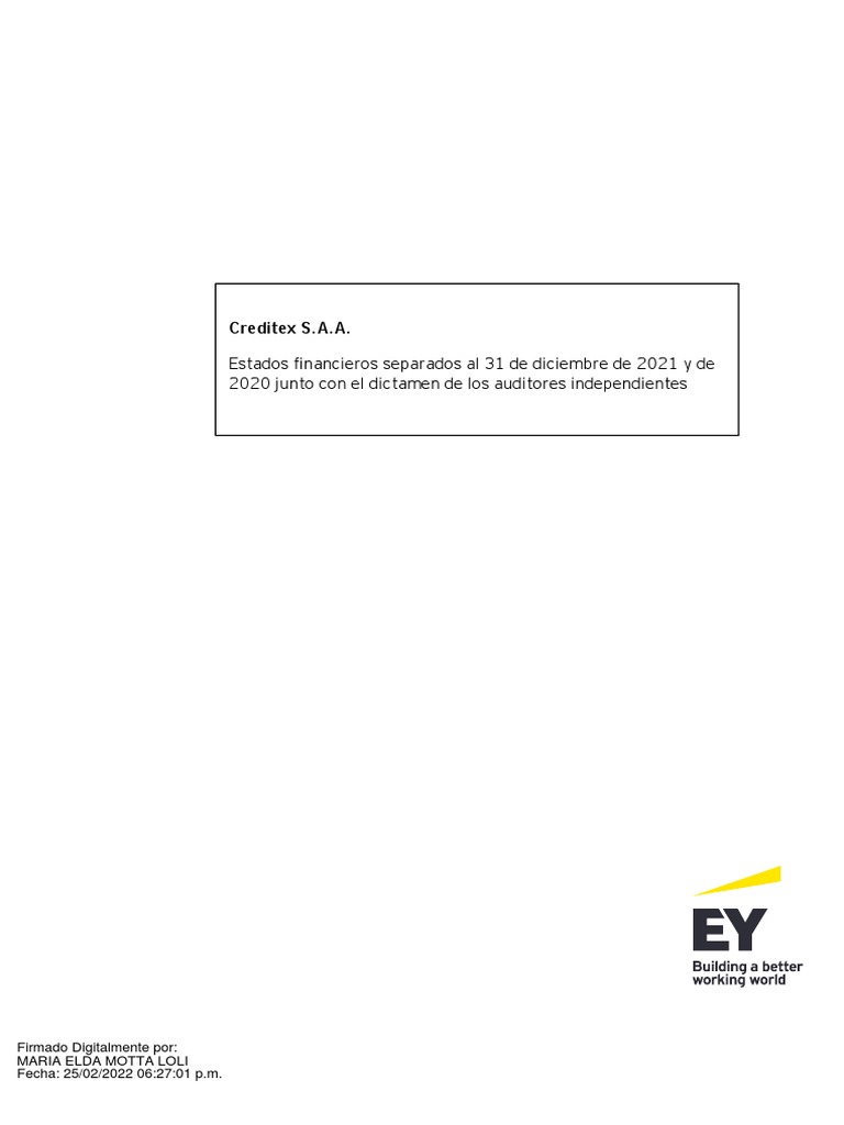 Creditex S A A EEFF Auditados 2021 | PDF | normas internacionales de ...