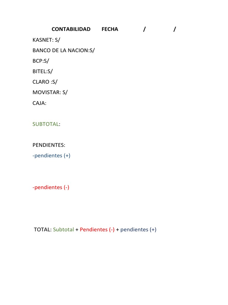 Formato de Contabilidad Simplificado | PDF