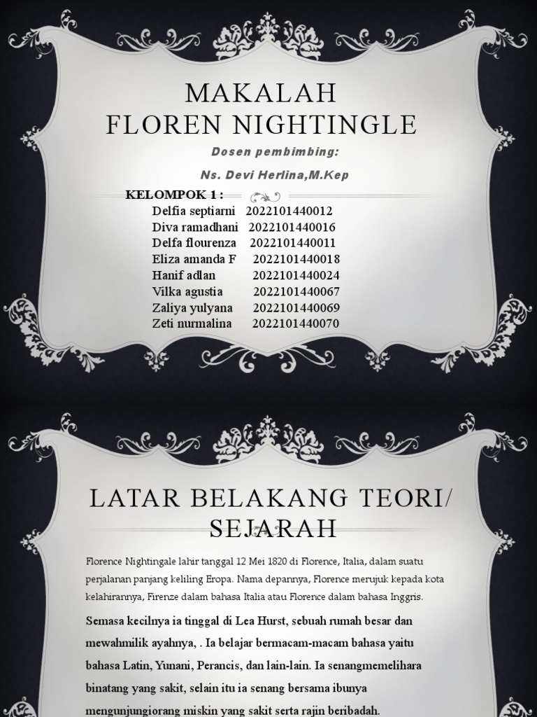 Makalah Floren Nightingle: Kelompok 1 | PDF | Pengembangan Diri | Kesehatan Holistik