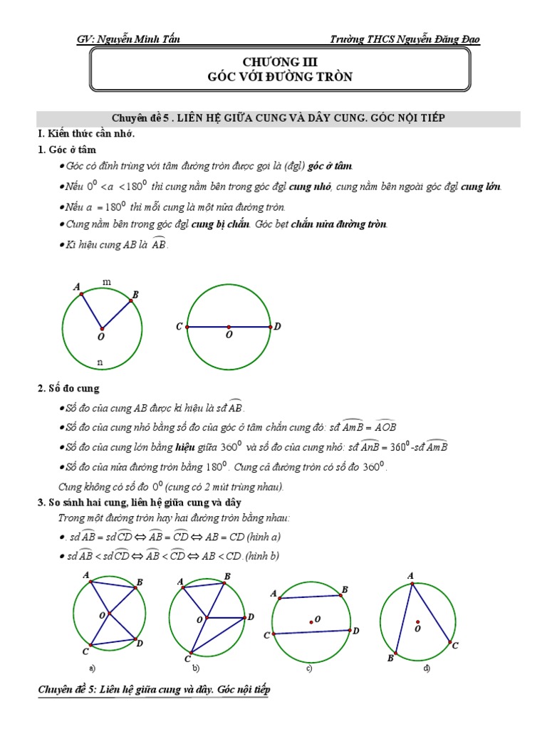 chuyên đề 5. Góc với đường tròn | PDF