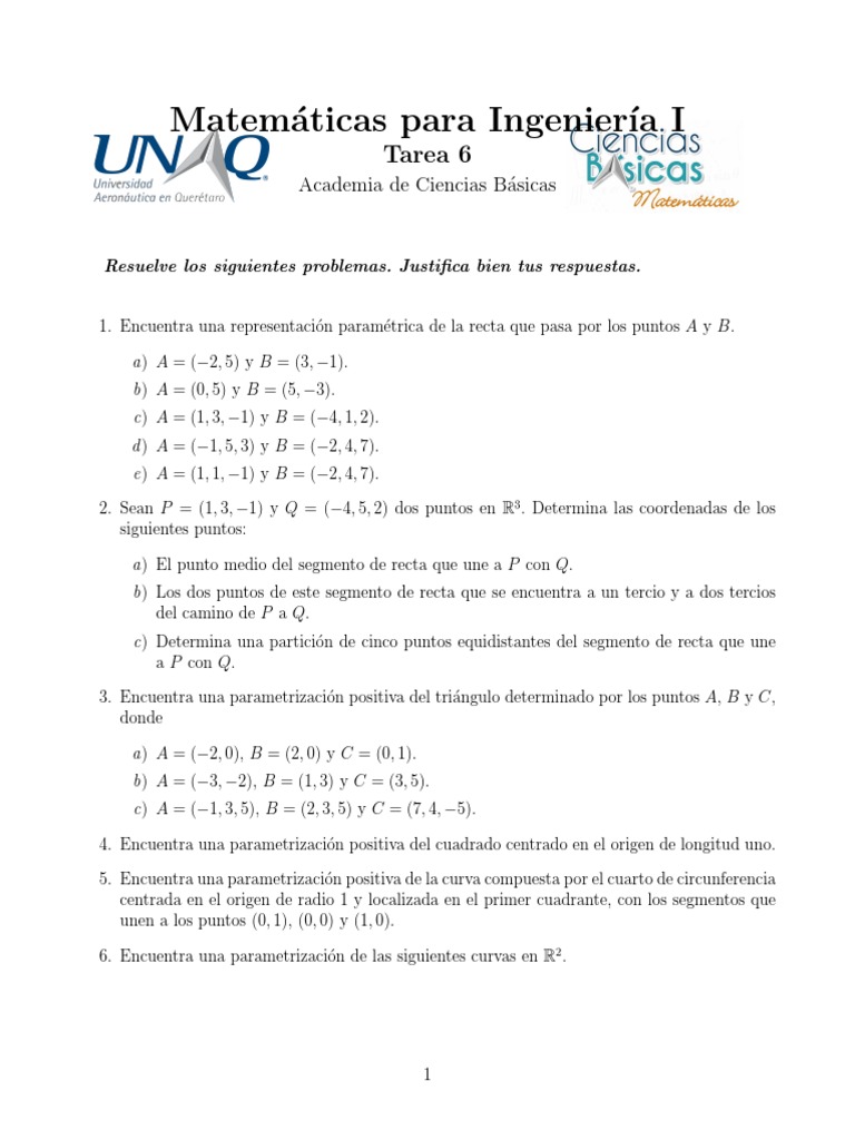Tarea 6 Mat Ing I | PDF | Integral | Curva