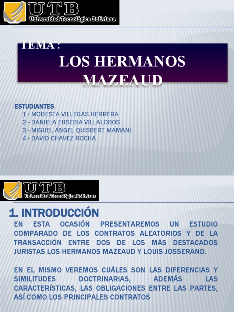Los Hermanos Mazeaud | PDF | Póliza de seguros | Derecho civil (sistema ...