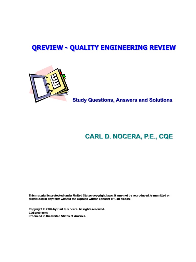 CQE Study Questions, Answers and Solutions | PDF | Odds | Correlation ...