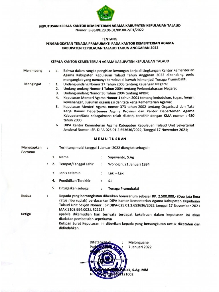 SK Pramubakti 2018-2022 | PDF