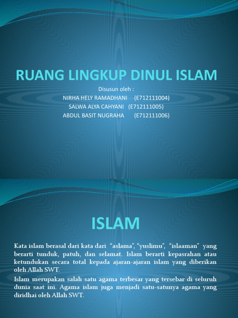 Ruang Lingkup Dinul Islam | PDF | Agama & Spiritualitas