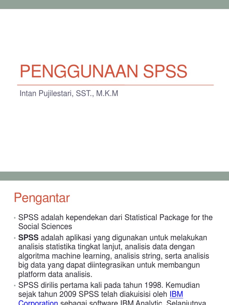 Panduan Lengkap Penggunaan SPSS | PDF