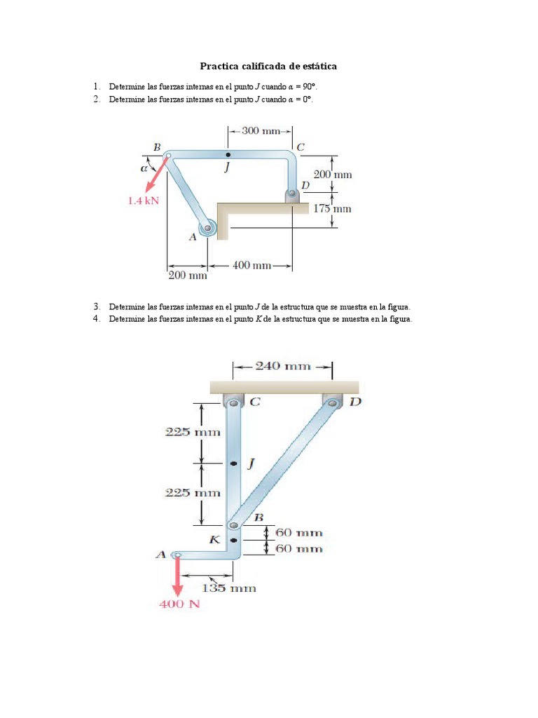 Practica Calificada de Estática | PDF | Métodos y materiales de enseñanza