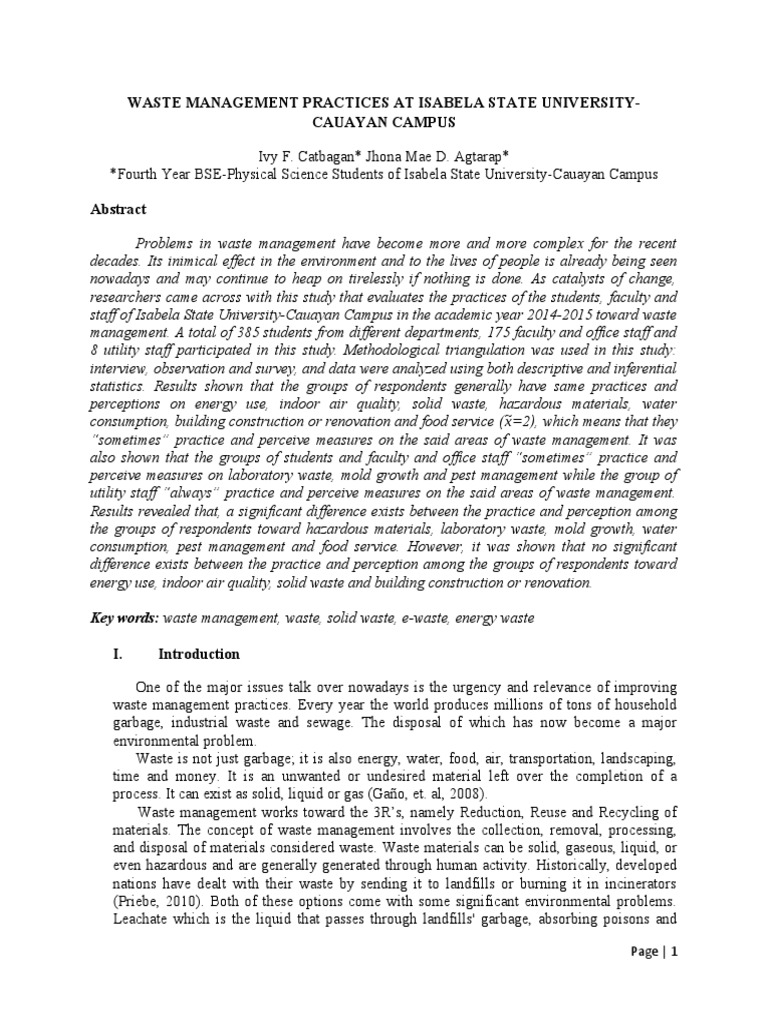 A Research On Solid Waste Management | PDF | Waste Management ...