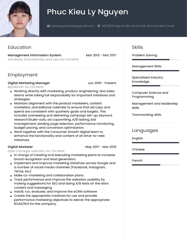 Resume Phuc Kieu Ly Nguyen | PDF | Marketing | Digital Marketing
