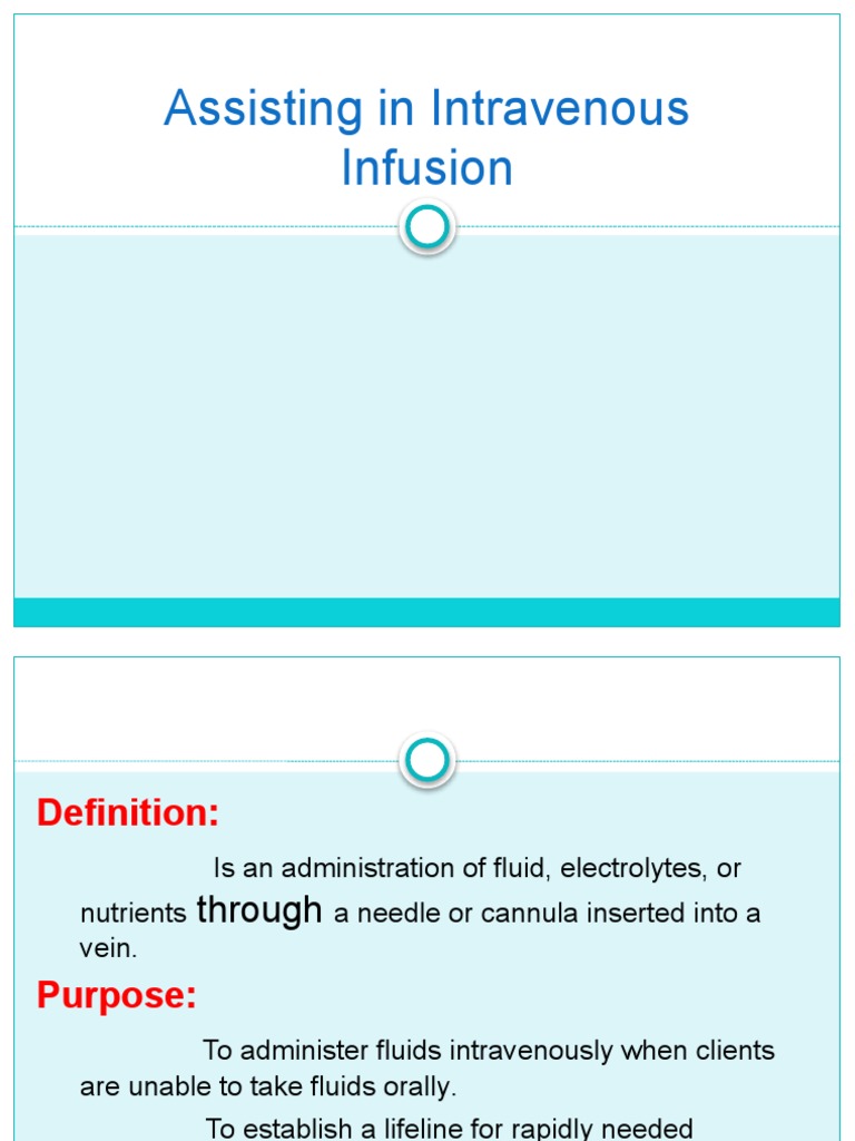 Assisting in Intravenous Infusion New | PDF | Intravenous Therapy | Medicine