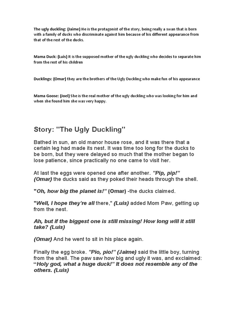 The Ugly Duckling2.0 | PDF | Duck | The Ugly Duckling