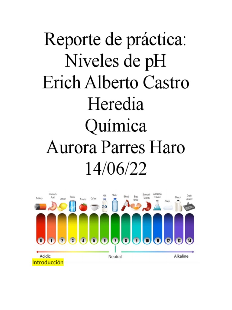 Reporte de Práctica - PH | PDF | Ph | Ácido