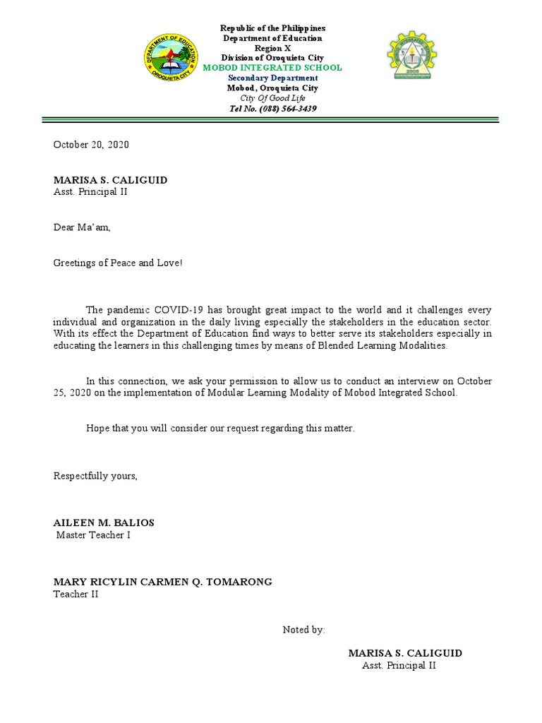 Permission To Conduct Interview | PDF