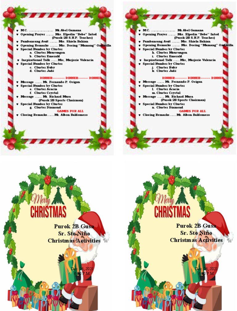 P2B Christmas Party Program | PDF
