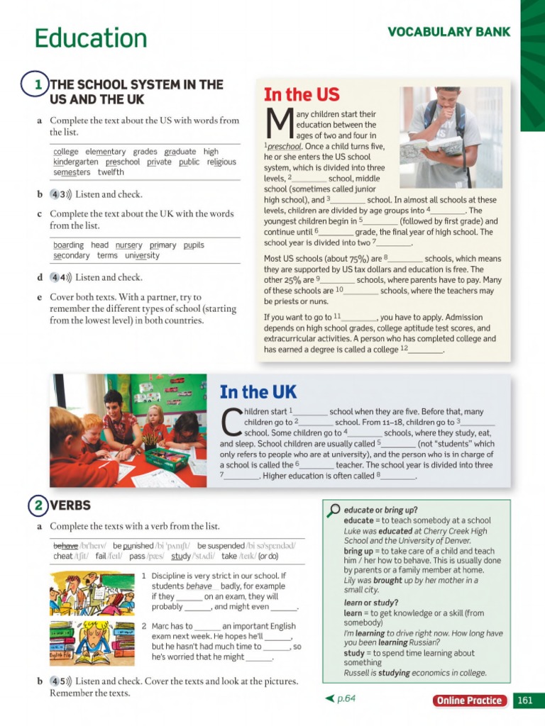 EDUCATION Vocab Bank | PDF | Schools | Educational Organizations