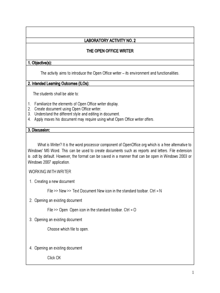 Laboratory Activity 2 Pdf Icon Computing Microsoft Word