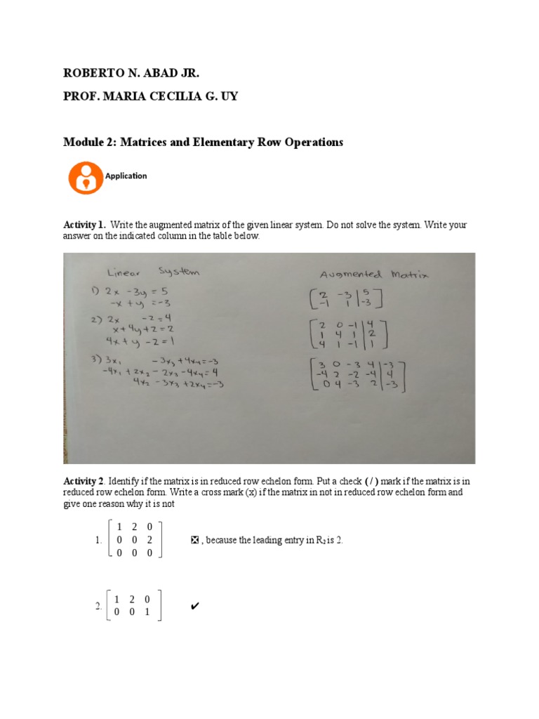 MATH 63 - Activity - Unit 1 - Module 2 | PDF