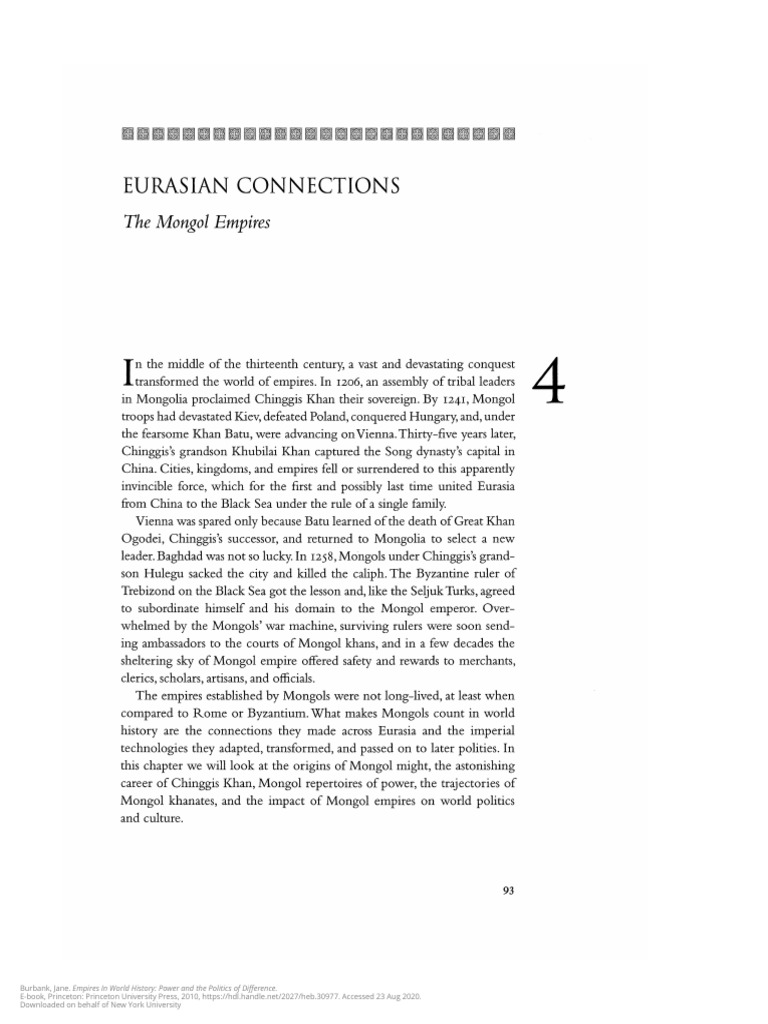 “The Mongol Empires,” Jane Burbank and Frederick Cooper | PDF