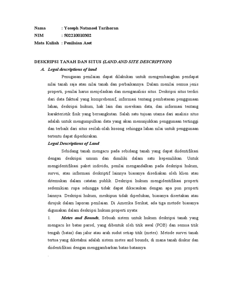 Kevin Etanta Tarigan - 502210010148 - Penilaian Aset - Week 6 | PDF | Hukum