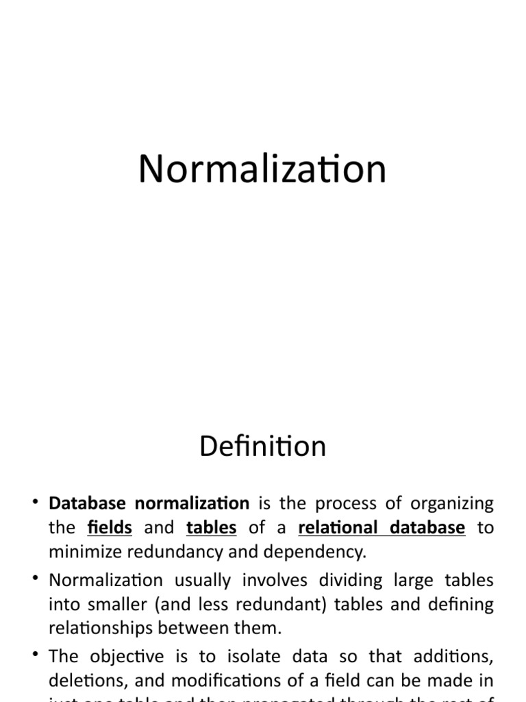 DBMS Chap 07 Normalization | PDF | Information Technology Management | Computing