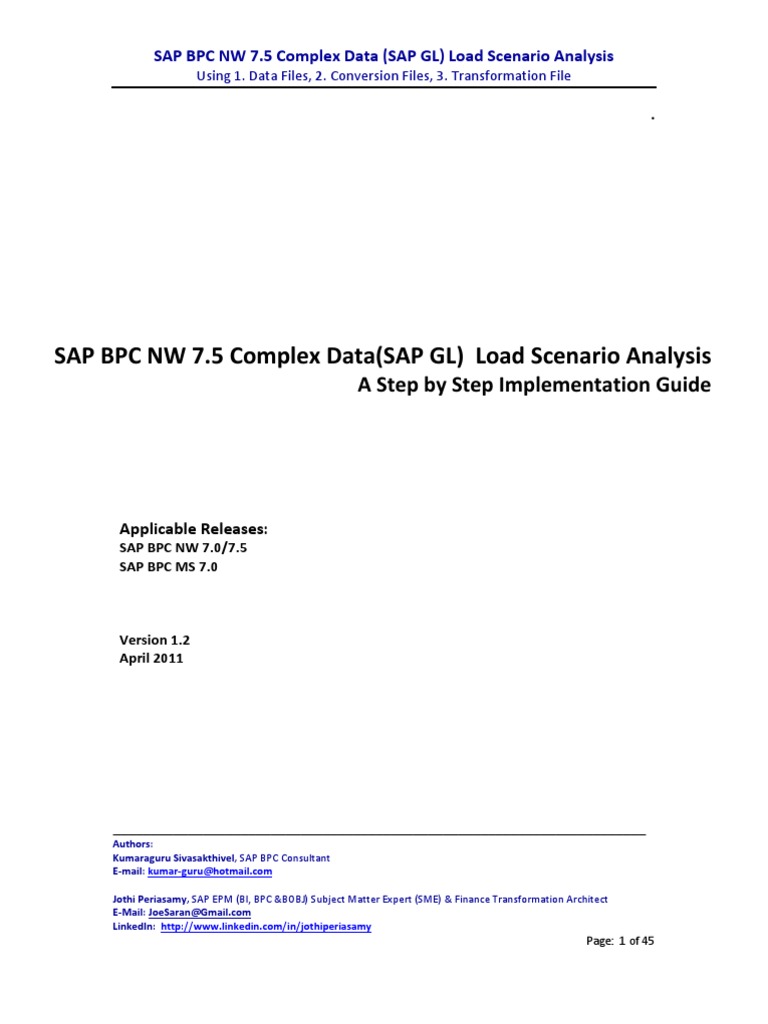 SAP BPC Data Load Guide | PDF | Microsoft Excel | World Wide Web
