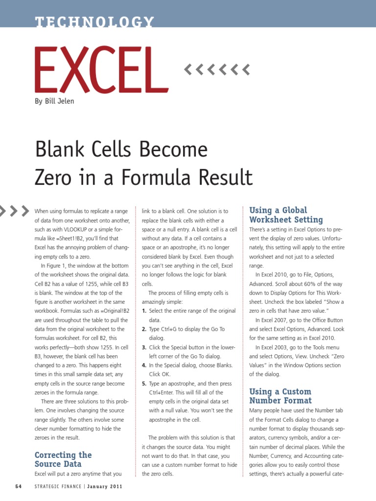 EXCEL Blank Cells Become Zero in A Formula Result | PDF | Microsoft ...