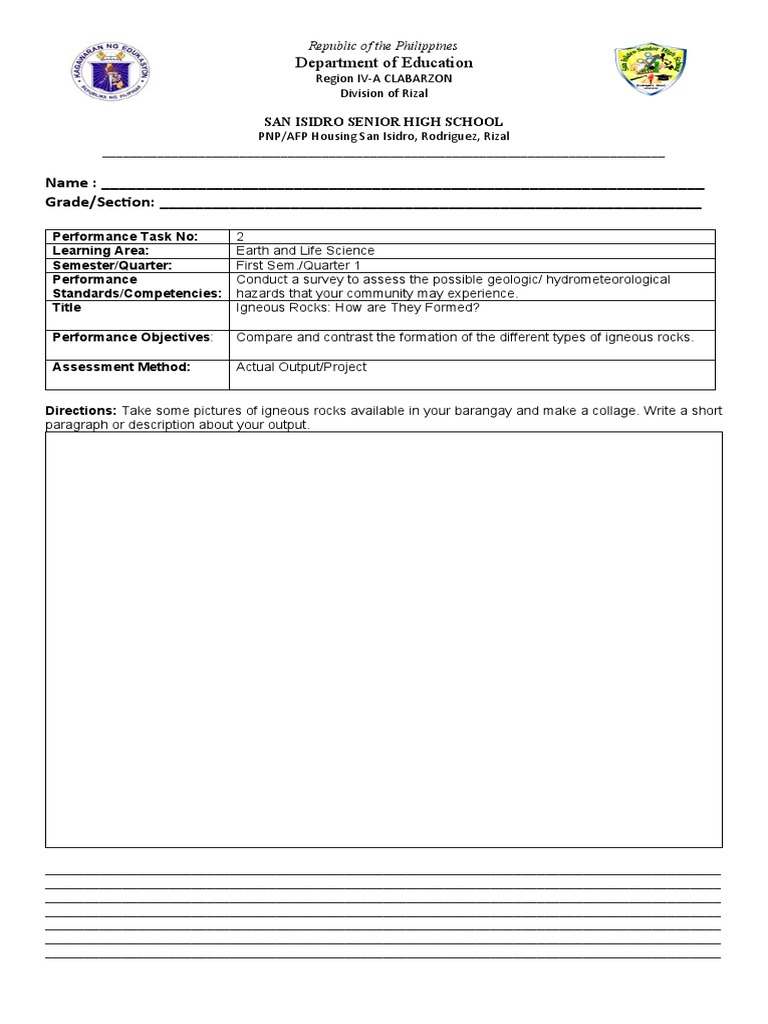Igneous Rocks Formation Project Guide | PDF