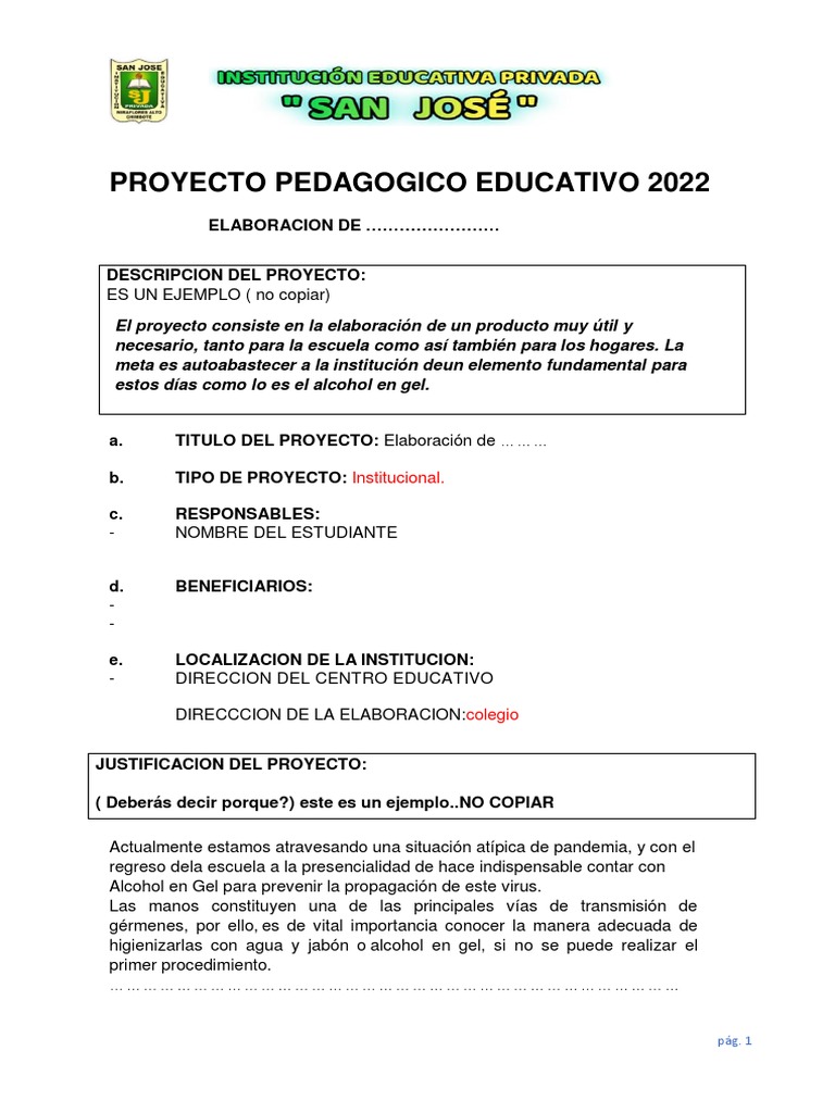 Plantilla para Informe de Proyecto Educativo | PDF | Evaluación ...