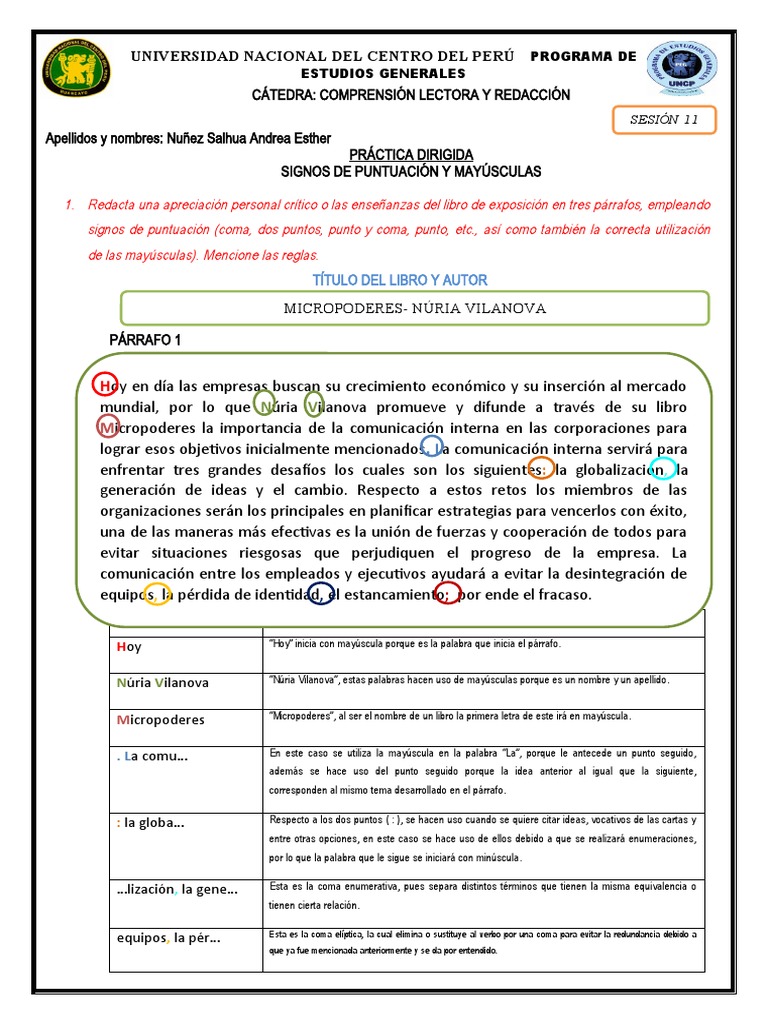 P11 USO DE MAYÚSCULAS Y SIGNOS DE PUNTUACIÓN Final | PDF | Business ...