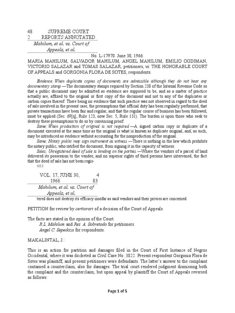 Mahilum, Et Al. vs. Court of Appeals, Et Al. | PDF | Notary Public | Complaint