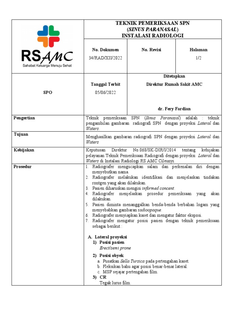SPO Teknik Pemeriksaan SPN | PDF